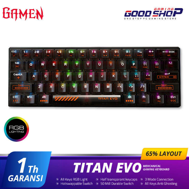 GAMEN Titan Evo Mechanical Keyboard RGB Light Wireless | Lazada Indonesia