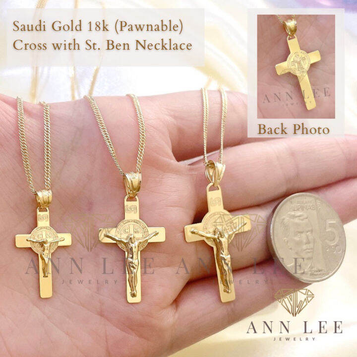 Pawnable Real Saudi Gold 18k Cross Necklace for Men | Lazada PH