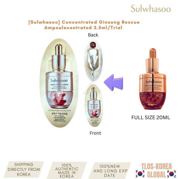 [[2EA/3EA] SULWHASOO Concentrated Ginseng Rescue Ampoule 3.5ml Trial | Lazada PH