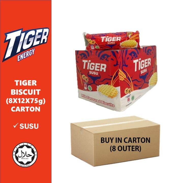 Tiger Biscuits Susu CARTON (8ot X 12pkts X 75g) | Lazada