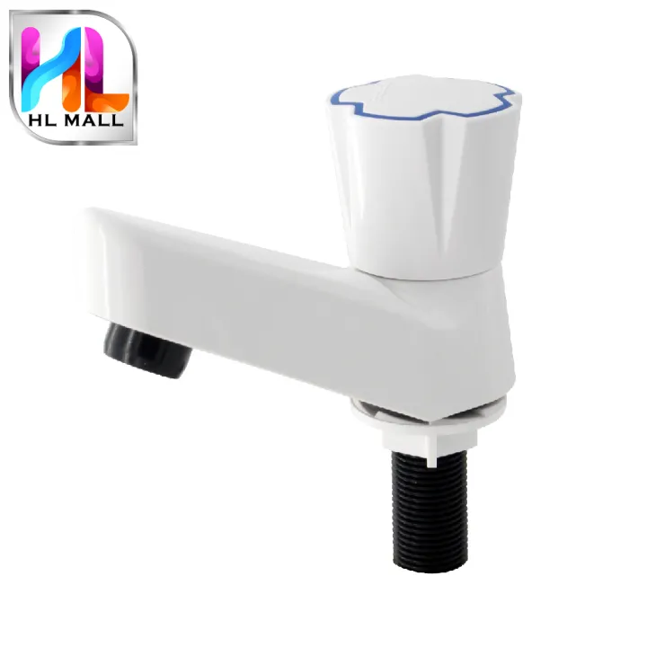 WATERTEC Kitchen & Bathroom Sink Faucet White PVC Pillar Basin Water ...