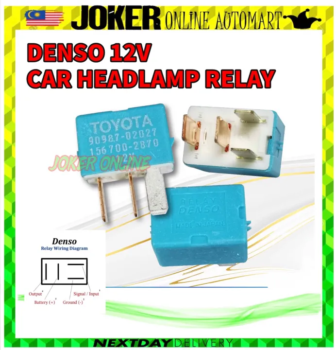 DENSO 12V CAR 4 PIN HEADLAMP HEADLIGHT RELAY FOR PROTON TOYOTA HONDA ...