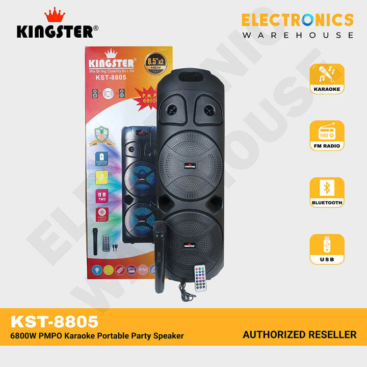 Kingster KST-8805 6800W PMPO Karaoke Portable Party Speaker | Lazada PH