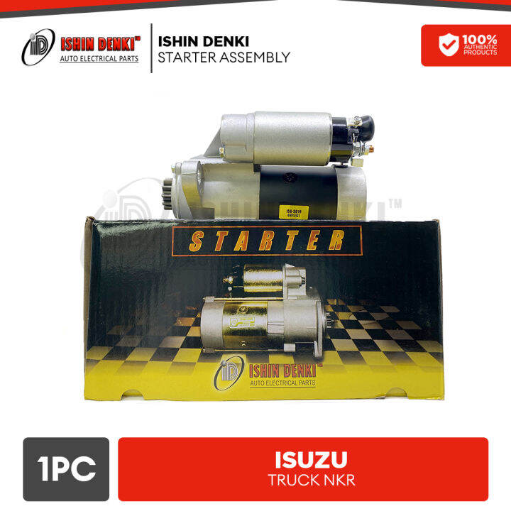 Ishin Denki Starter Assembly Isuzu NKR 4HE1 4HF1 3.2/24 / 4HG1 4.5/24 ...