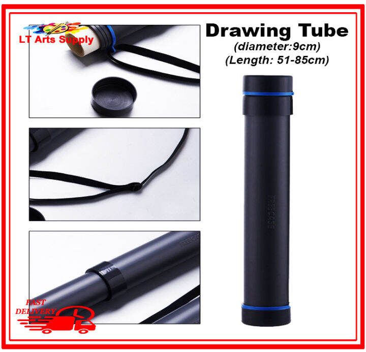 Drawing tube blueprint case adjustable telescoping art tube hard ...