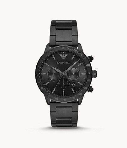 นาฬิกาข้อมือผู้ชาย AR11242 Emporio Armani Quartz Black Dial Black ...
