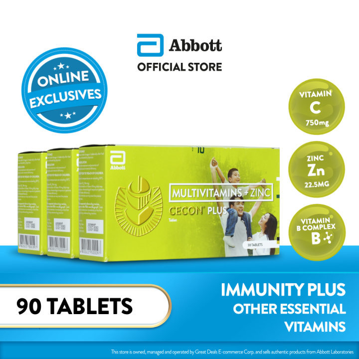 Multivitamins + Zinc (Cecon Plus) 30s tablet Bundle of 3 | Lazada PH