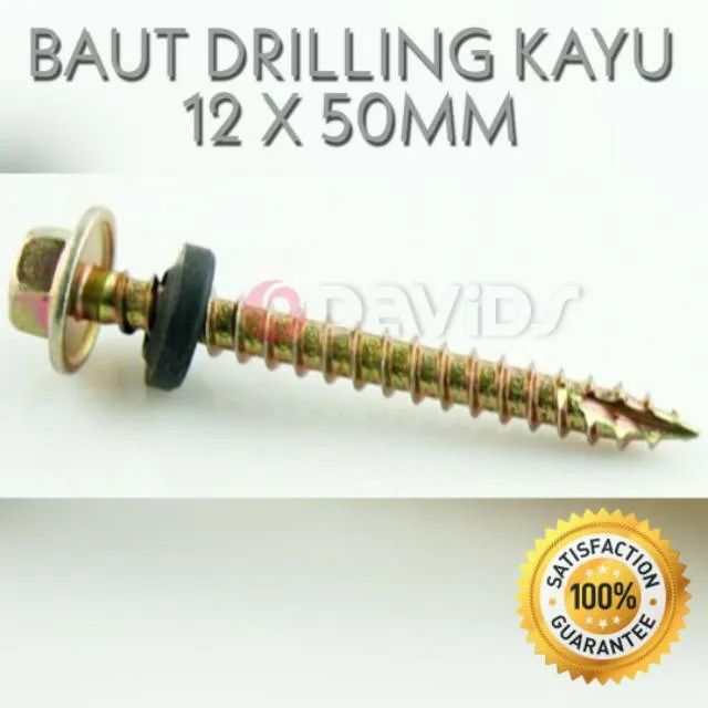 Baut Baja Ringan Sekrup Drat Kasar Roofing Kayu Atap 12 X 50 5 cm ...