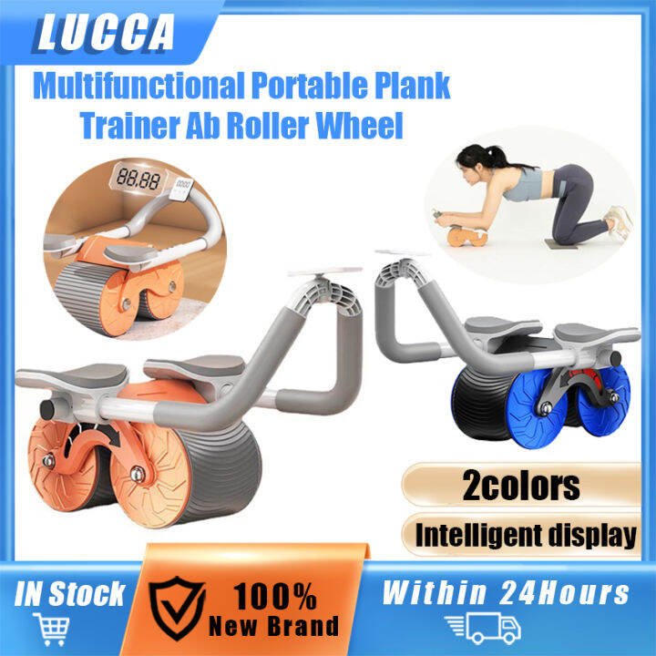 Portable Core Plank Trainer with Timer Ab Roller Wheel for Abdominal Train Muscle Training ...