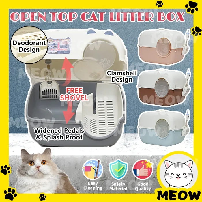 MEOW Open Top Cat Litter Box Luxury Cat Toilet With Small Corridor ...