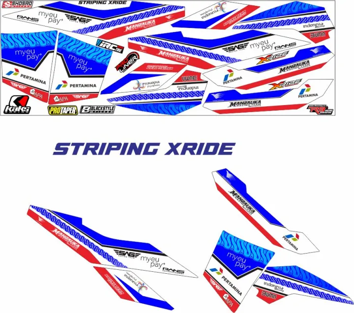 STIKER MANDALIKA MOTIF BUAT MOTOR X RIDE 115 OLD / STRIPING X RIDE 115 VARIASI MANDALIKA STIKER ...