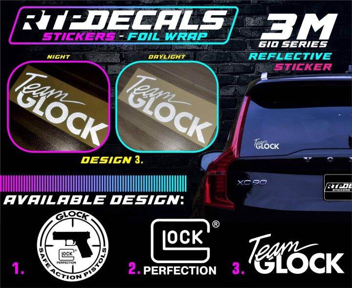 Glock Reflectorized and Non-Reflectorized Printed Decals Sticker ...