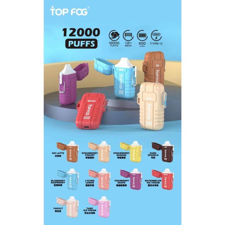 【Original Quality】 ⊕ fog 12000 puffs lighter design with free lanyard ...