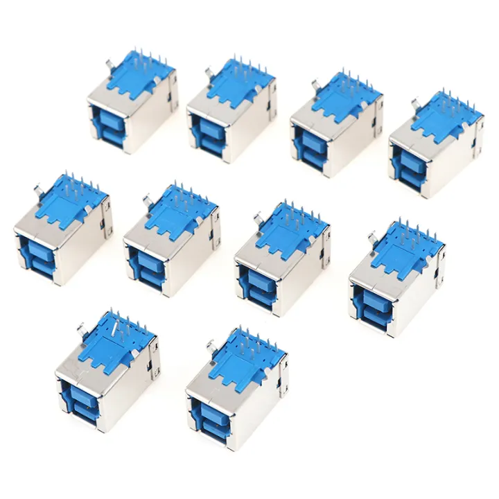 10pcs USB 3.0 Type B Female Plug jack USB-B Right Angle AF Connector ...