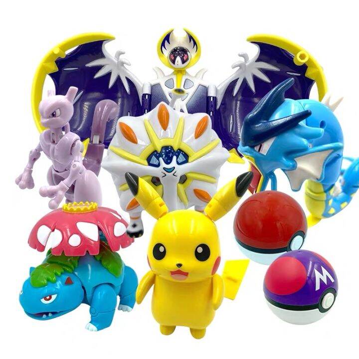 Original Pokemon Figures Poke Ball Model Pikachu Lunala Charizard ...