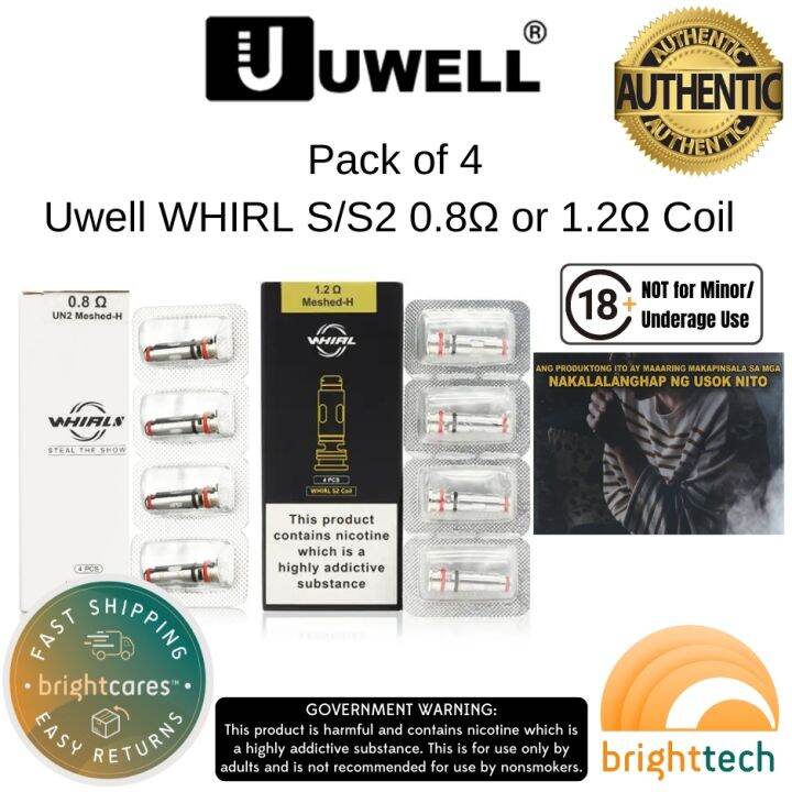 Uwell Whirl S/S2 Coils Replacement Mesh 0.8 ohm or 1.2 Coil Occ ...
