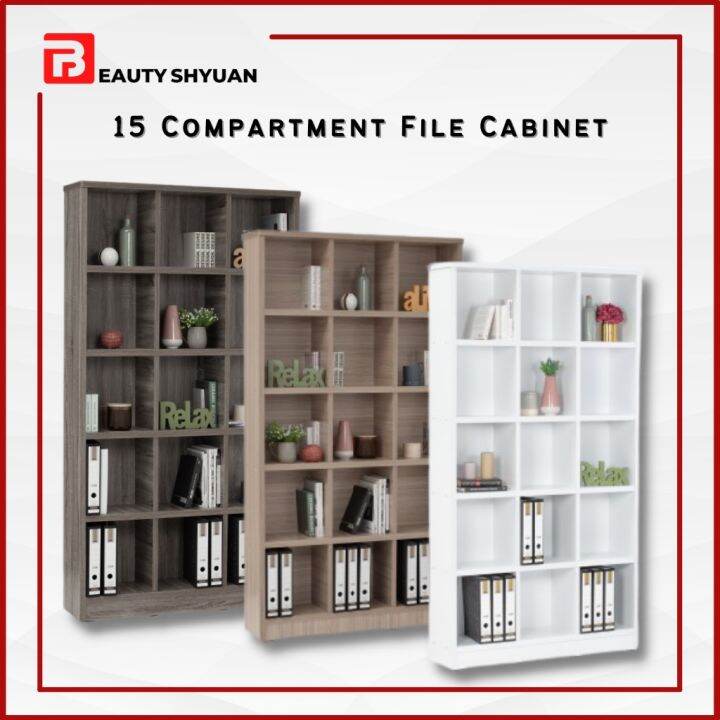 HAVIR 5 Tier Rack 15 Cube File Cabinet Filing Cabinet Display Cabinet ...