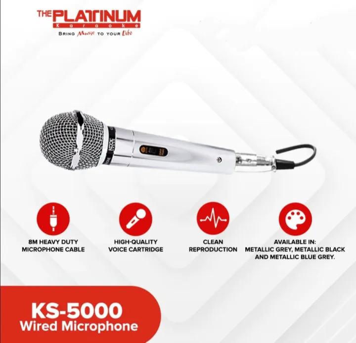PLATINUM KS-5000 KOOL SOUND DYNAMIC WIRE MICROPHONE | Lazada PH