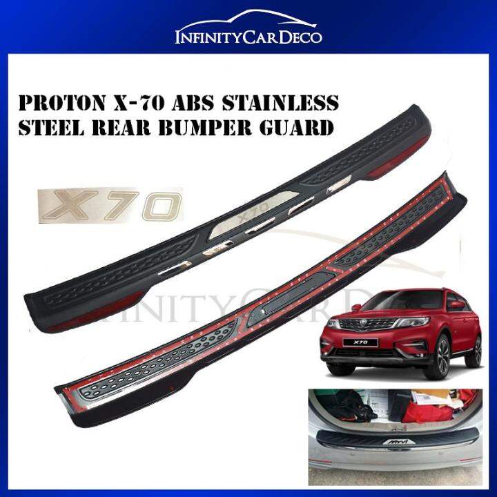 Proton X-70 X70 Chrome Stainless Steel ABS Rear Bumper Guards Step ...