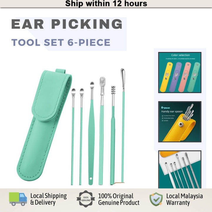 【Ship Today】Portable Stainless Steel Ear Picking Ear Picking Tool Set 6 ...