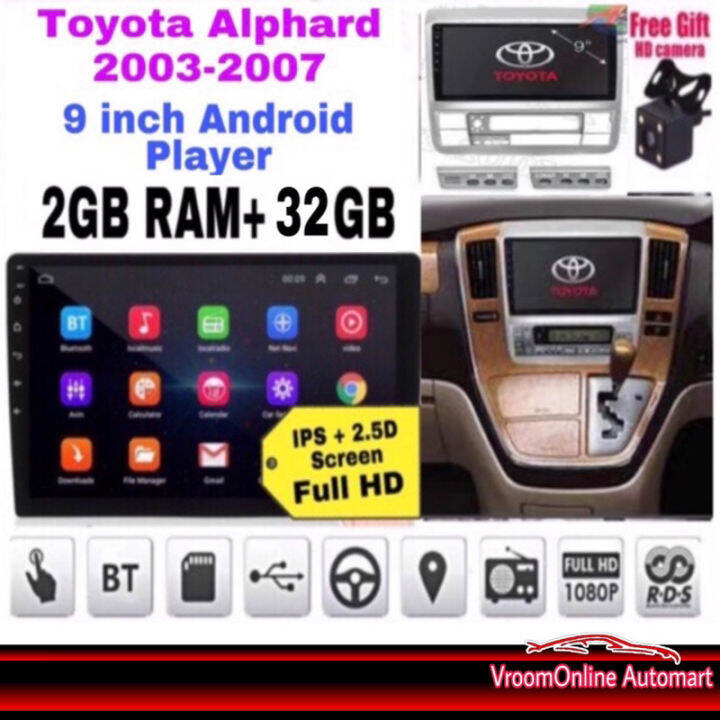 ANDROID PLAYER WITH TOYOTA ALPHARD 2003-2007 PLAYER CASING , PLUG AND ...