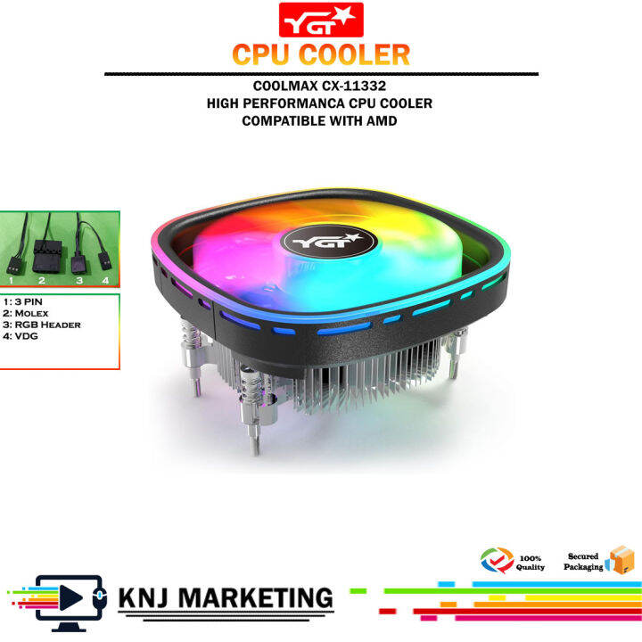 YGT CooLMax CX-11332 High performance CPU Cooler Compatible With AMD ...
