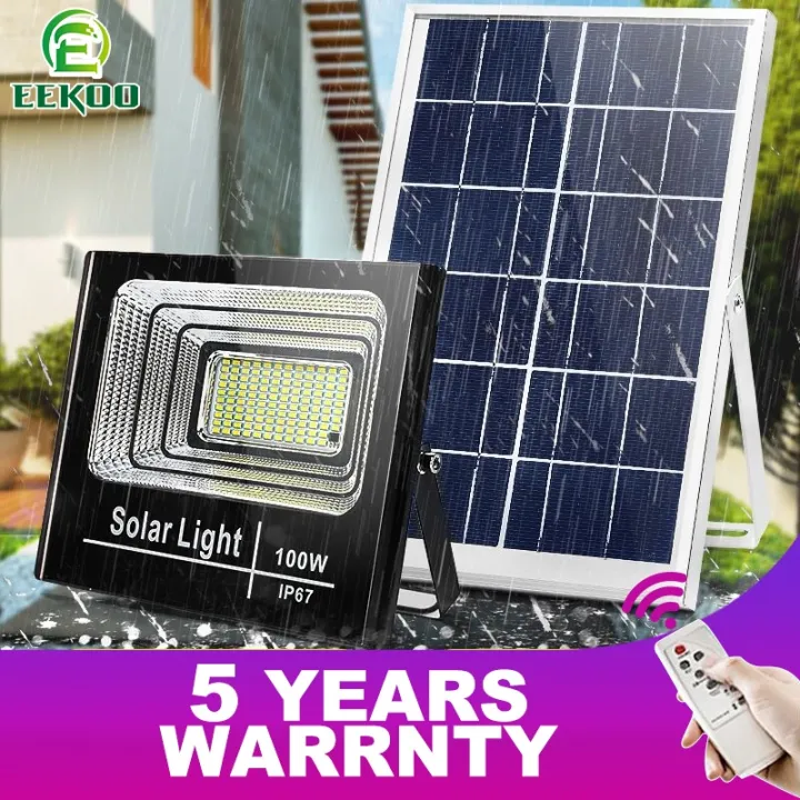 EEKOO Solar Led 40W 60W Warranty Outdoor Flood Light Street Lamp IP67 Waterproof With Remote ...