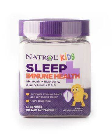 Natrol Kids Sleep plus Immune (Melatonin, Elderberry, Zinc, Vit C & Vit ...