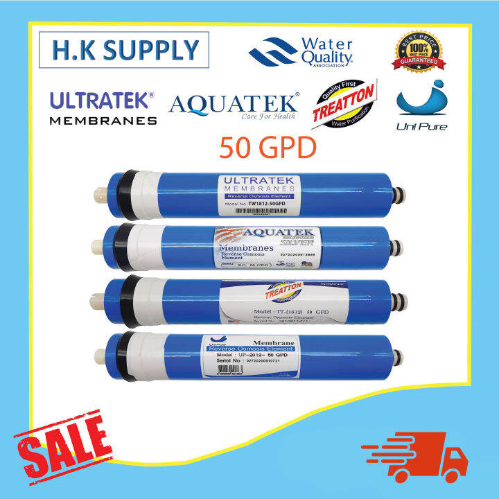 ไส้กรองน้ำ Aquatek เมมเบรน 50 GPD RO Membrane เลือกยี่ห่อ Aquatek , Ultratek , Treatton ...