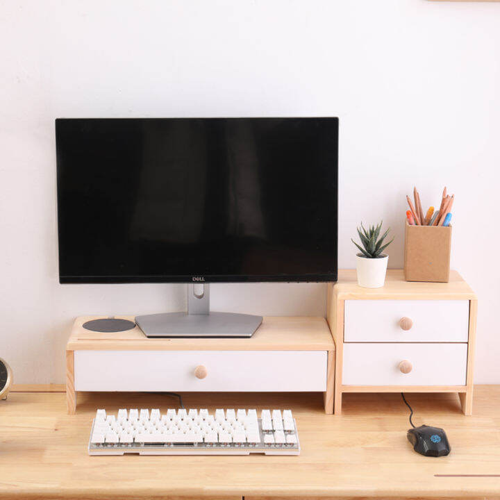 Desktop computer stand office desk neck guard storage stand monitor ...