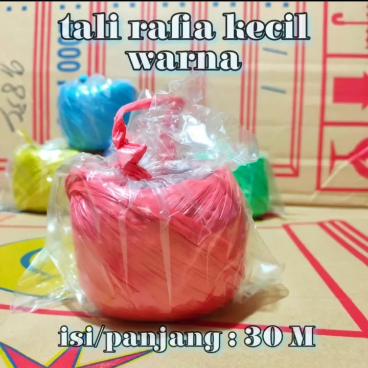 tali rafia warna kecil [ panjang -+ 30 meter ] tali warna kecil ; rafia ...