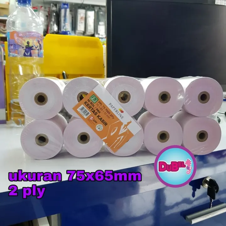 Kertas Kasir / Register Roll / Tellstruk Paperline 75x65mm 2 rangkap ...