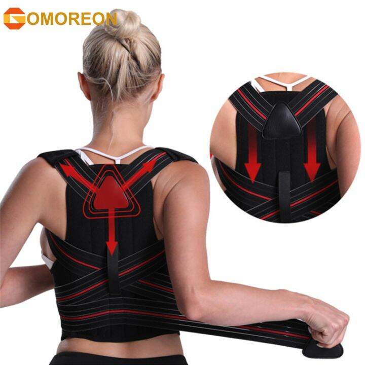 GOMOREON Adjustable Posture Corrector Back Support Shoulder Brace ...