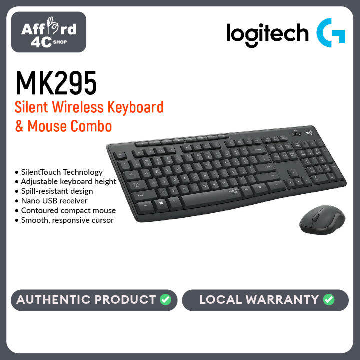 Logitech Mk295 Wireless Combo Silent Mouse And Keyboard Lazada Ph