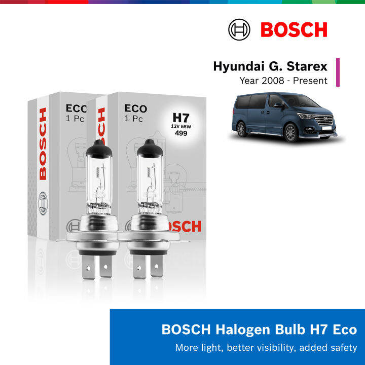 Bosch H7 Halogen Bulb (55w) set of 2 for Hyundai Grand Starex | Lazada