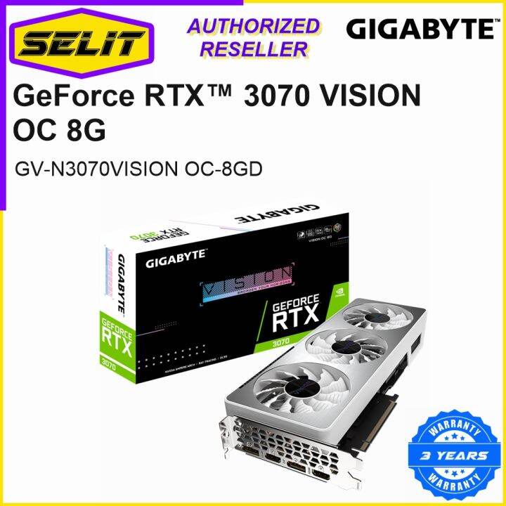 GIGABYTE GeForce RTX 3070 VISION OC 8GB GDDR6 Nvidia Graphics Card GPU ...