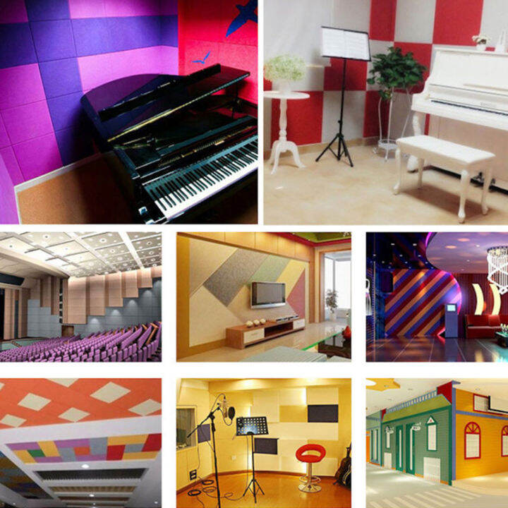 BEIYIN 4 Pcs Large Polyester Fiber Felt Acoustic Padding 24" X 24" IN ...