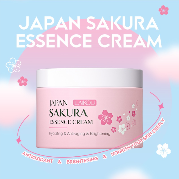 Japan Sakura Essence Cream Hydrating Brightening Anti Aging Improving Skin Reducing Wrinkles and ...