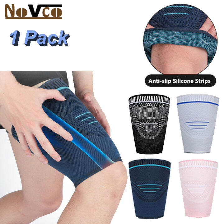 Novco 1 Pack Uppe Thigh Hamstring Support Quad Compression Sleeve Pain ...