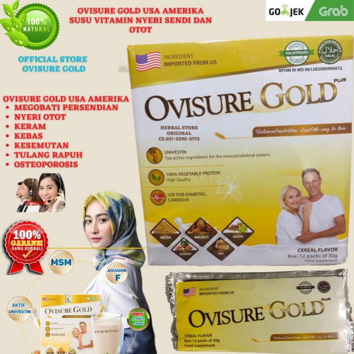 OVISURE GOLD MILK SUSU VITAMIN TULANG DAN SENDI OSTEOPOROSIS 12 SACHET | Lazada Indonesia