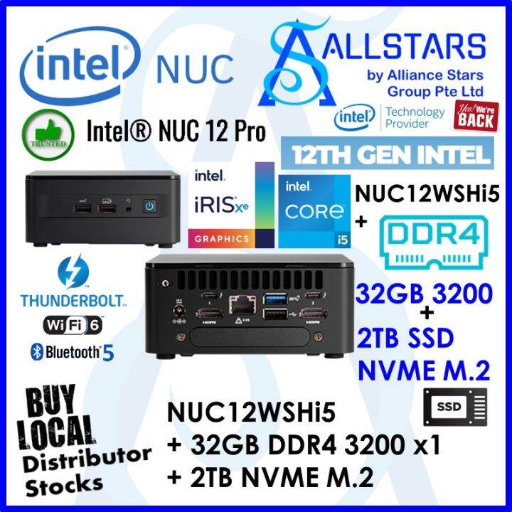 (ALLSTARS : NUC PROMO) Intel NUC12WSHi5 + 16GB DDR4 3200MHz RAM + 1TB ...