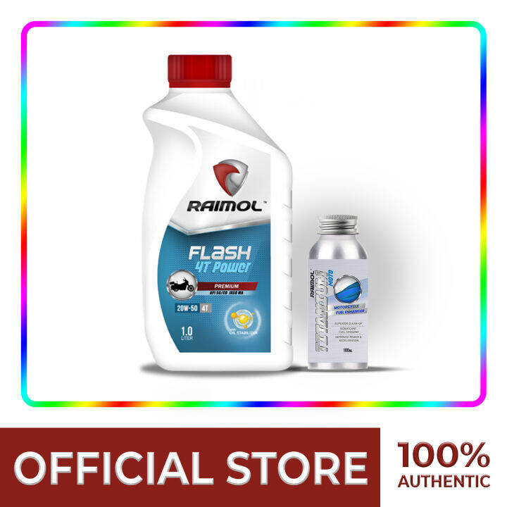 RAIMOL FLASH 4T POWER 1L 20W50 SG CD 4 STROKE MOTORCYCLE ENGINE OIL AND ...