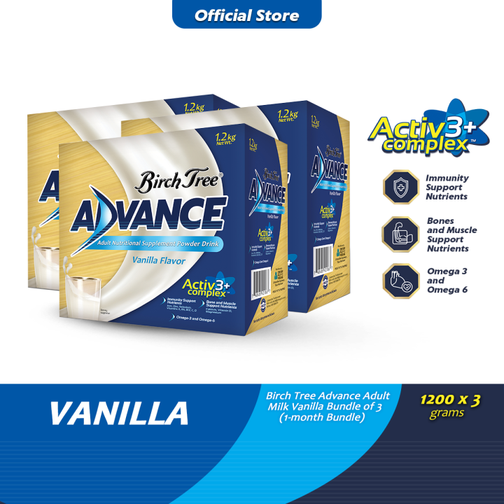Birch Tree Advance Adult Milk Vanilla 1200g Bundle of 3 (1-month Bundle ...