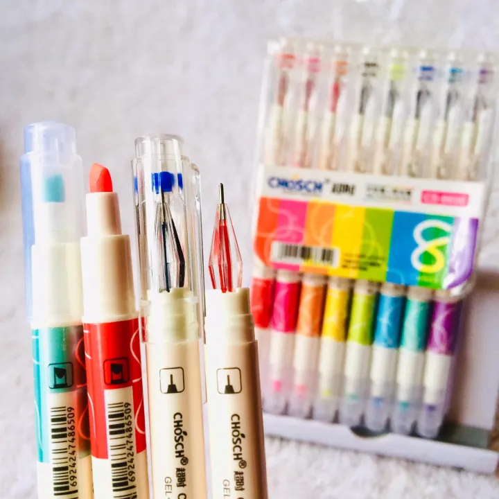 Chosch 2-in-1 Gel Pen and Highlighter Dual Tip Set | Lazada PH