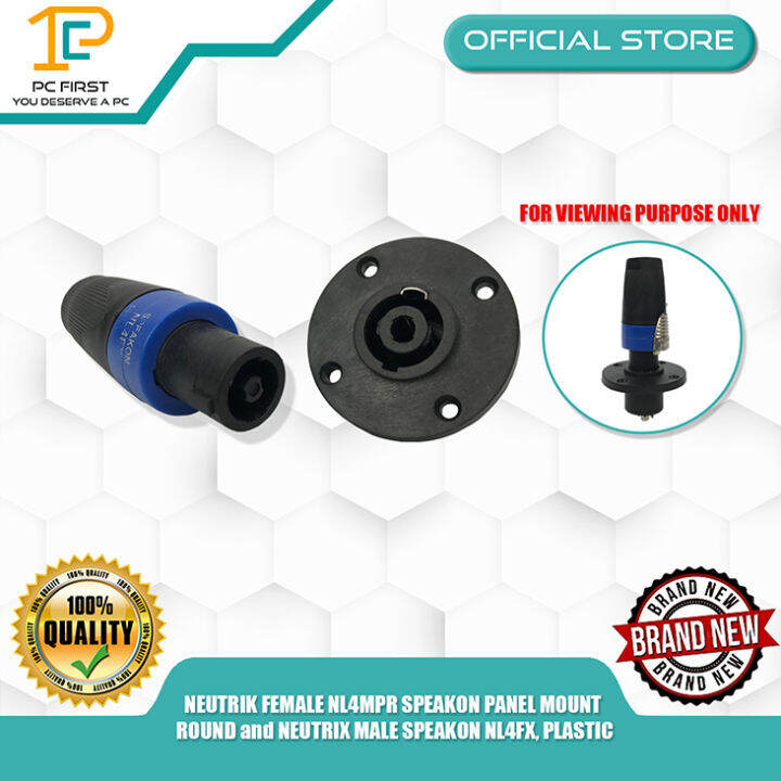NEUTRIK FEMALE NL4MPR SPEAKON PANEL MOUNT ROUND and NEUTRIX MALE SPEAKON NL4FX, PLASTIC | Lazada PH