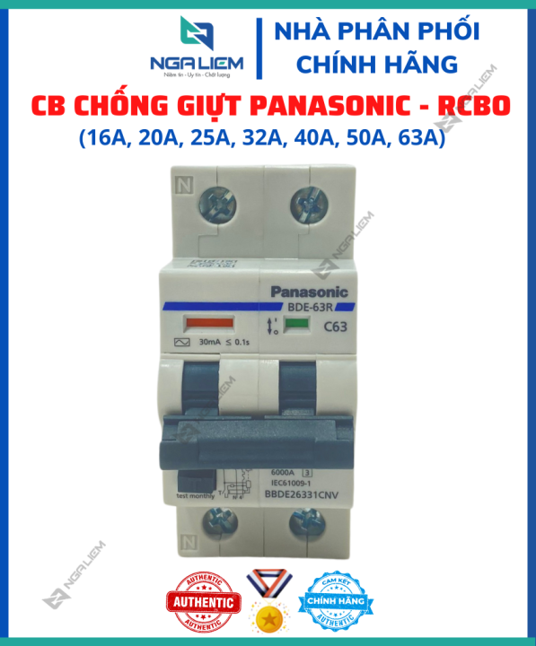 CB Chống Giật 2 Pha Panasonic - 16A, 20A, 25A, 32A, 40A, 50A, 63A (RCBO ...