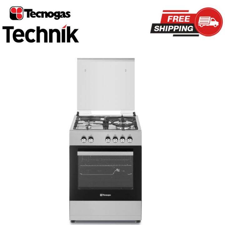 Tecnogas 60 cm. Cooking Range, 3 Gas Burners with Wok Burner + 1 Electric Hot Plate TFG6031DRVXC ...