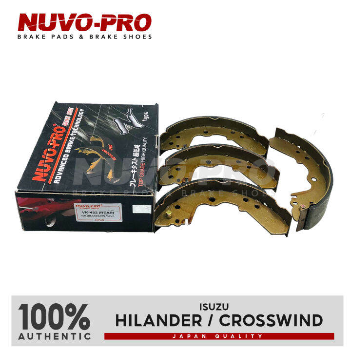 NUVO BRAKE SHOE ISUZU HILANDER/CROSSWIND/FUEGO/TROOPER VK-452 1SET | Lazada PH
