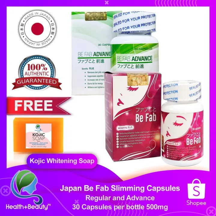 Japan Be Fab Slimming 30 Capsules 500mg with Gold Hologram Seal (100 ...
