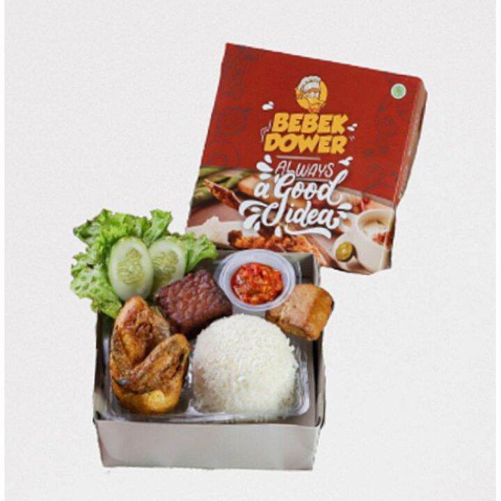 Nasi Box Ayam Sambal Dower Dengan Tahu Tempe Bacem | Lazada Indonesia